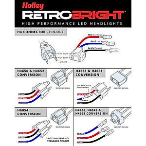 Holley RetroBright Adapter - H4 Non-Standard Plug - Pin-Out Swap