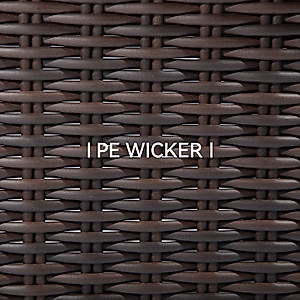 Gardenbee Patio End Table, Wicker Side Table and Cat Bed with A Cushion for Cats, Hand-Woven PE Wicker and Thick Cushion