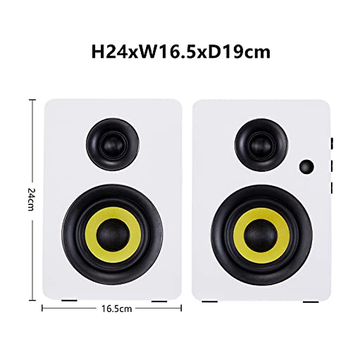 Sanyun SW206 80W Active Dual-Mode Bookshelf Speakers, 4inch Studio Monitor and HiFi Mode, Optical Coaxial TRS Aux Bluetooth 5.0 USB with 24bit DAC, for Home Music System Turntable TV PC Desktop, White