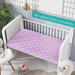 Pack n Play Sheet Quilted Waterproof Protector, 2 Pack Premium Fitted Pack n Play Pad Cover 39" X 27" fits for Baby Foldable and Playard Mattress, Portable Mini Crib, Aqua&Lavender