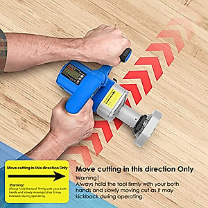 Aonllen Toe Kick Saw 3-3/8 In. 6.8 Amp Electric Circular Saw With 2pcs Carbide Tipped Blades For Woods,1pcs Grit Diamond Blades For Tile Cuts,special Undercut Saw For Removing Subfloor or Tiles