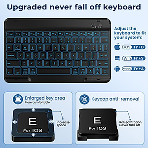 OPAKIT Leather Keyboard Case for iPad 9th/8th/7th Generation 10.2 inch, iPad Pro 10.5-inch Air 3rd Case with Pencil Holder, 7 Color Backlight BT Keyboard (2021/2020/2019/2017), Brown