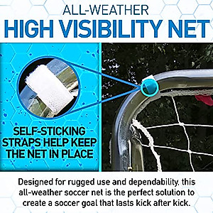 Franklin Sports Competition Soccer Goal - Steel Backyard Soccer Goal with All Weather Net - Includes 6 Ground Stakes - 12'x6' Soccer Goal - Silver