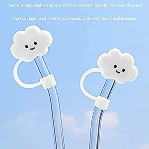 Food Grade Silicone Straw Tip, Silicone Straw Tips Cover Reusable Cloud Shape Straw Toppers, Drinking Straw Covers Plugs Anti-dust Airtight Seal Splash Proof, Outdoor Home Kitchen Party Decor