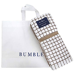 Kitchen Towels 16"x 28" | Dish Towels | Kitchen Hand Towels | Large Dishcloths Set | Highly Absorbent Tea Towel, Soft with Hanging Loop | Natural Ring Spun Cotton, 380 GSM | Tan Check Design - 6 Pack