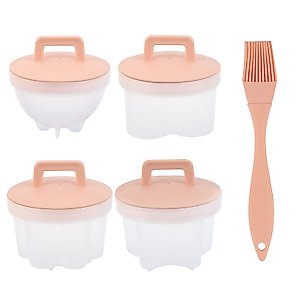 SHIDOW Egg Poacher Cups, Microwave Egg Poacher, Hard Boiled Egg Maker, Boiled Egg Cooker Without Shell, BPA Free Non-Stick Egg Poacher, Fast Poaching Egg Cooker for Hard Boiled Eggs