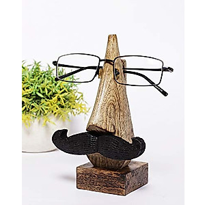 Father's Day Gifts Wooden Handmade Red Lip Shaped Eyeglass Spectacle Holder Display Stand for Girls Women Office Desk Home Décor Gifts (Brown2)