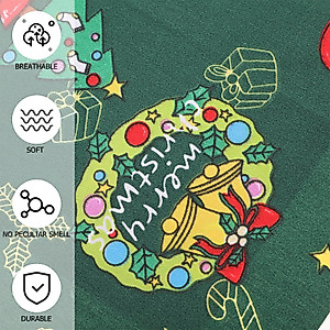 EXCEART 10 Sheets Christmas Cotton Fabric Bundles Square Christmas Tree Quilting Patchwork Precut Santa Claus Printed Fabric Scraps for Christmas Sewing DIY Crafts 20x25cm