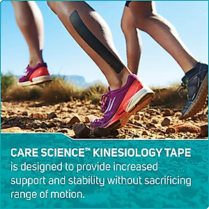 Care Science Waterproof Kinesiology Tape, 40 ct, Precut Strips (2 Rolls), Black + Clear Passage Performance Nasal Strips for Athletes, Black, 50 Count Bundle