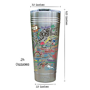 Catstudio Massachusetts Thermal Tumbler | Triple Wall Insulation With Non Slip Bottom | Great Travel Cup for Water, Coffee, Tea, or Smoothies