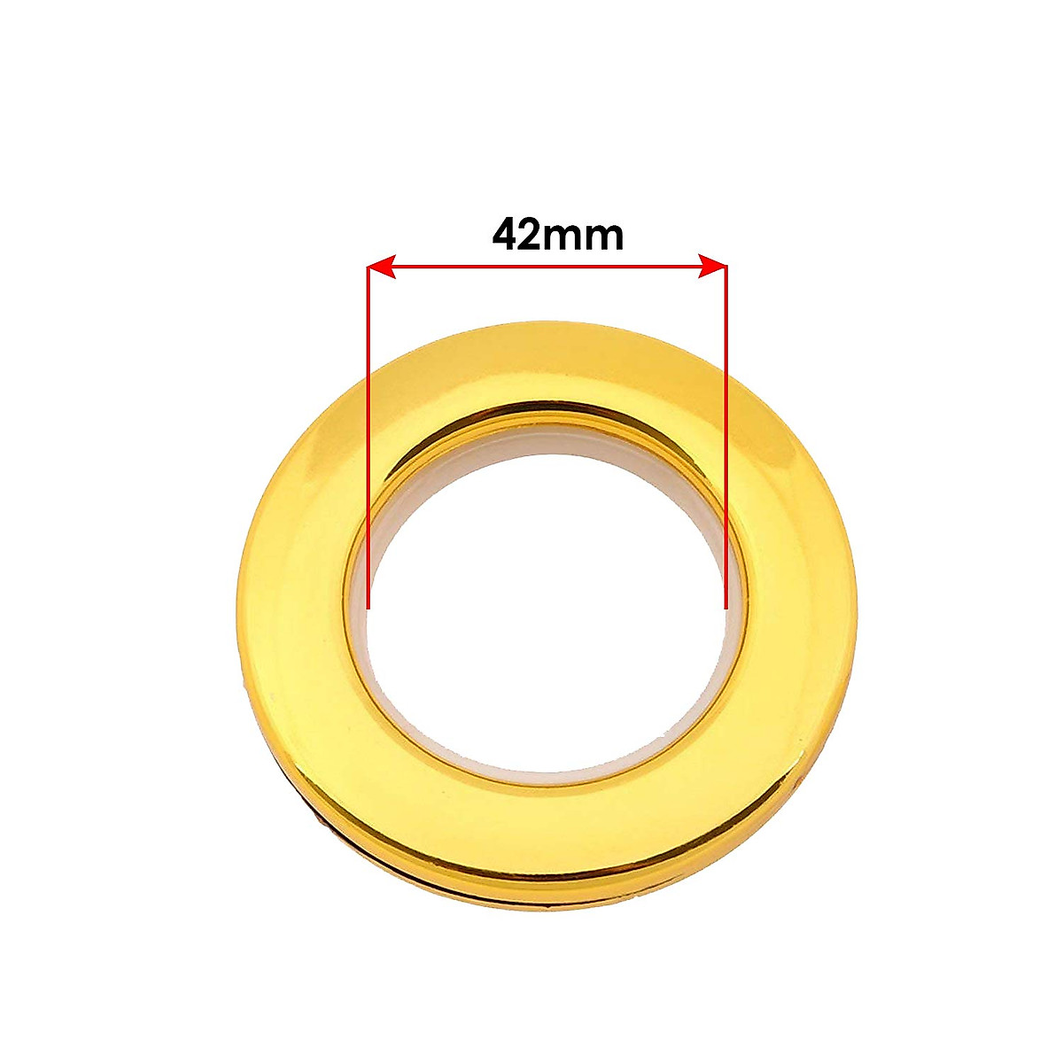 Trimming Shop Curtain Eyelets Plastic Round Grommet Rings Clips for Window, Door, Room Curtains & Drapes, DIY Drapery Supplies, Backdrop Attachment (Gold, 10pcs)