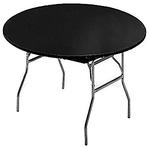 Creative Converting Party Supplies Plain Black Elastic Corners Plastic Tablecover, 60"