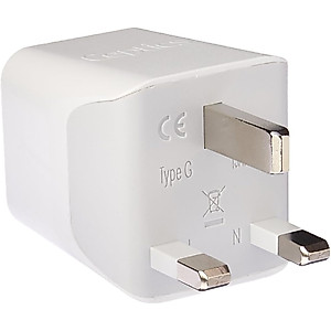 Ceptics UK Travel Adapter Plug - with 2 USB + USA Socket Input - Type G - Ultra Compact - Safe Grounded Perfect for Cell Phones, Laptops, Camera Chargers