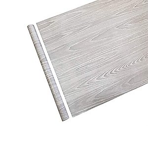 LovingWay Light Grey Wood Grain Shelf and Drawer Liner 17.7x177 Inch Self-Adheive PVC Home Shop Furnitures Decor Sticker Easy Install