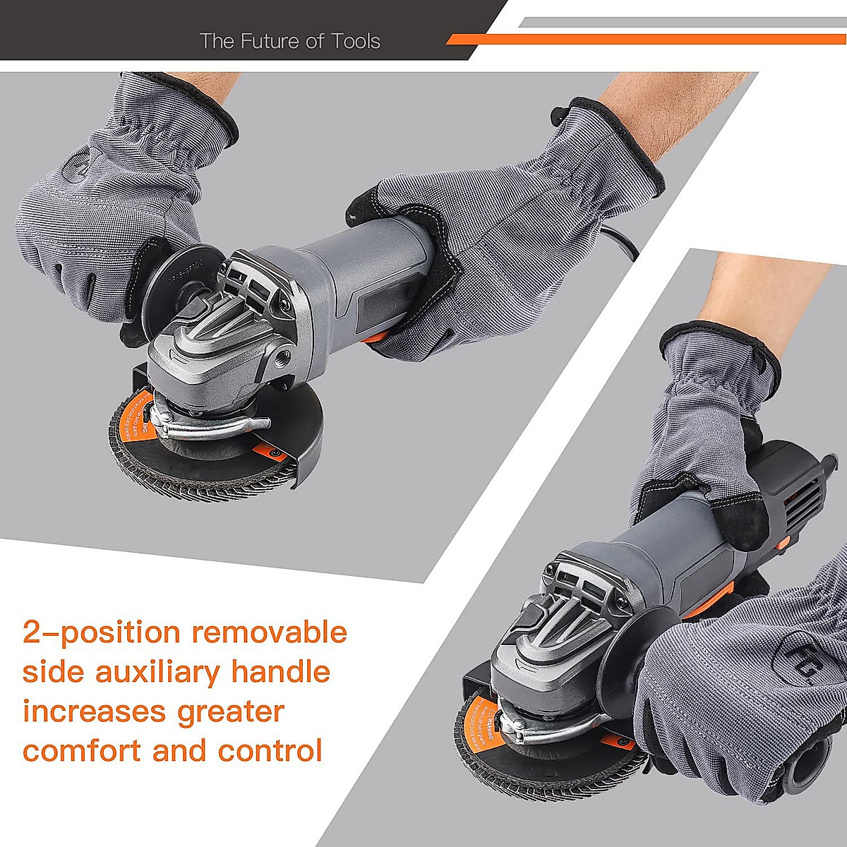 Angle Grinder Tool, 4-1/2-inch Angle Grinder 12000RPM, with Anti-Vibration Handle - P9AG115