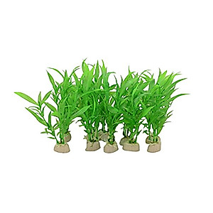 CNZ Aquarium Decor Fish Tank Decoration Ornament Artificial Plastic Plant Green 10pcs Grass 6-inch