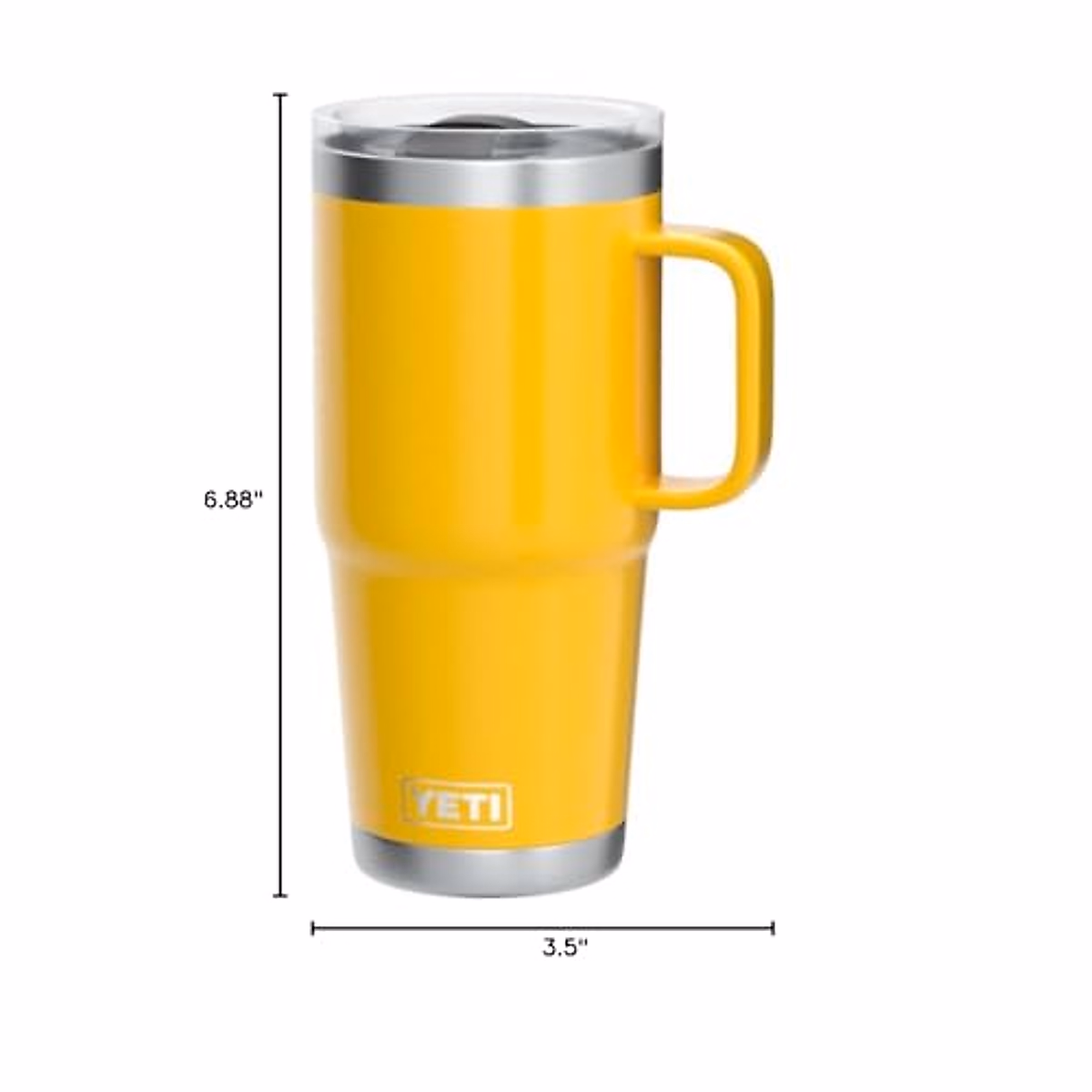 YETI Stainless Steel Rambler Travel Drinking_Cup, Vacuum Insulated with Stronghold Lid, 20 Ounces, Alpine Yellow