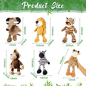 12 Pieces Safari Stuffed Animals 11.8 Inch Jungle Animal Toys Set Boys Girls Plush Forest Animals Lion Elephant Zebra Giraffe Tiger Monkey for Zoo Animal Party Teacher Student Award (Cute Style)