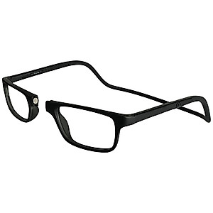 Clic Magnetic Reading Glasses by Slastik, Computer Readers, Soft Foldable Band, Replaceable Lens, Adjustable Temples, Nashi, (S-XL, Black, 1.75 Magnification)