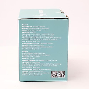 Bugucat Lunch Box 45 OZ, Double Stackable Bento Box Container Meal Prep Containe With Cutlery, 2 Tier and 3 Compartment Design Food Containers for Lunch Snacks,Lunch Box for Adults Blue