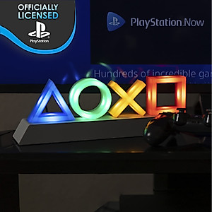 Paladone Playstation Heritage Icons Light, Desktop Game Room Lighting Accessories, 3 Dynamic Light Modes, Powered by USB or Batteries