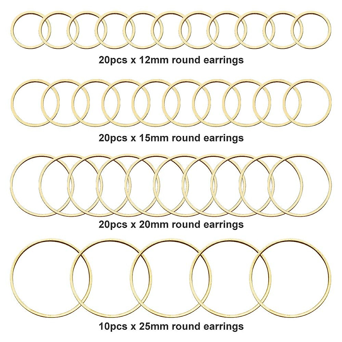 70pcs Earrings Beading Hoop Earring Finding Round Earring Circle Round Beading Hoop Open Bezel Pendant Frame for Jewelry Making