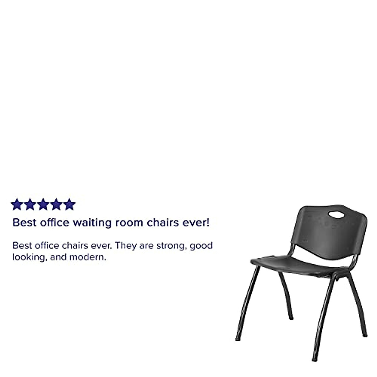 Flash Furniture HERCULES Series 880 lb. Capacity Black Plastic Stack Chair