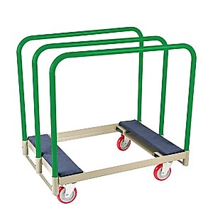 biosp 1000 lbs Capacity Steel Panel Truck Cart with Swivel Casters, Wood End, 3 Side Handrails, 24" Width x 36" Length
