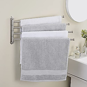 KES Swivel Towel Bar 19.5" 4-Arm Extra Long, Swing Out Towel Rack for Bathroom Wall, Hand Towel Holder for Multiple Towels, SUS304 Stainless Steel Brushed Finish, A2103S4L50-2