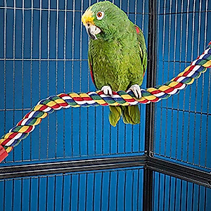 Parrot Rope Perches Parrot Climbing Ropes Parrot Swing Toys Parrot Spiral Standing Toys Parrot Cage Toys (M )