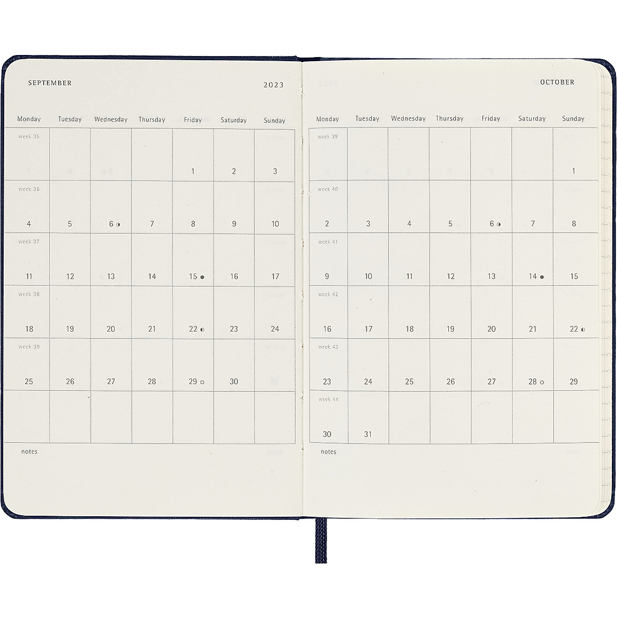 Moleskine 2023 Weekly Notebook Planner, 18M, Pocket, Sapphire Blue, Hard Cover (3.5 x 5.5)