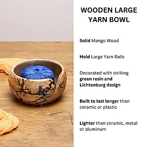 Vriksha Kraft Wooden Yarn Bowl for Crocheting - Crochet Yarn Large Bowl (7x4) - Knitting Storage Yarn Bowl – - Birthday Gifts for Women