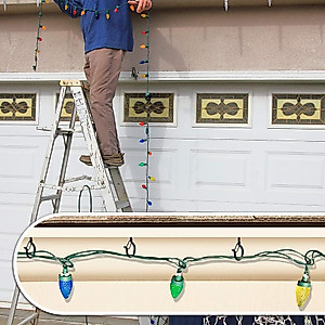 30 pcs Q-Hanger Hooks, Black, for Outdoor String Lights - Christmas Lights Hanger Hooks, Outdoor Wire and New Year Party, Fairy Lights Plants Wind Chimes Decoration Hanging Safety Buckle Design (30)