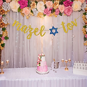Helewilk Mazel Tov Banner, Bar Mitzvah/Jewish Decoration/Engagement/Wedding Party Decoration