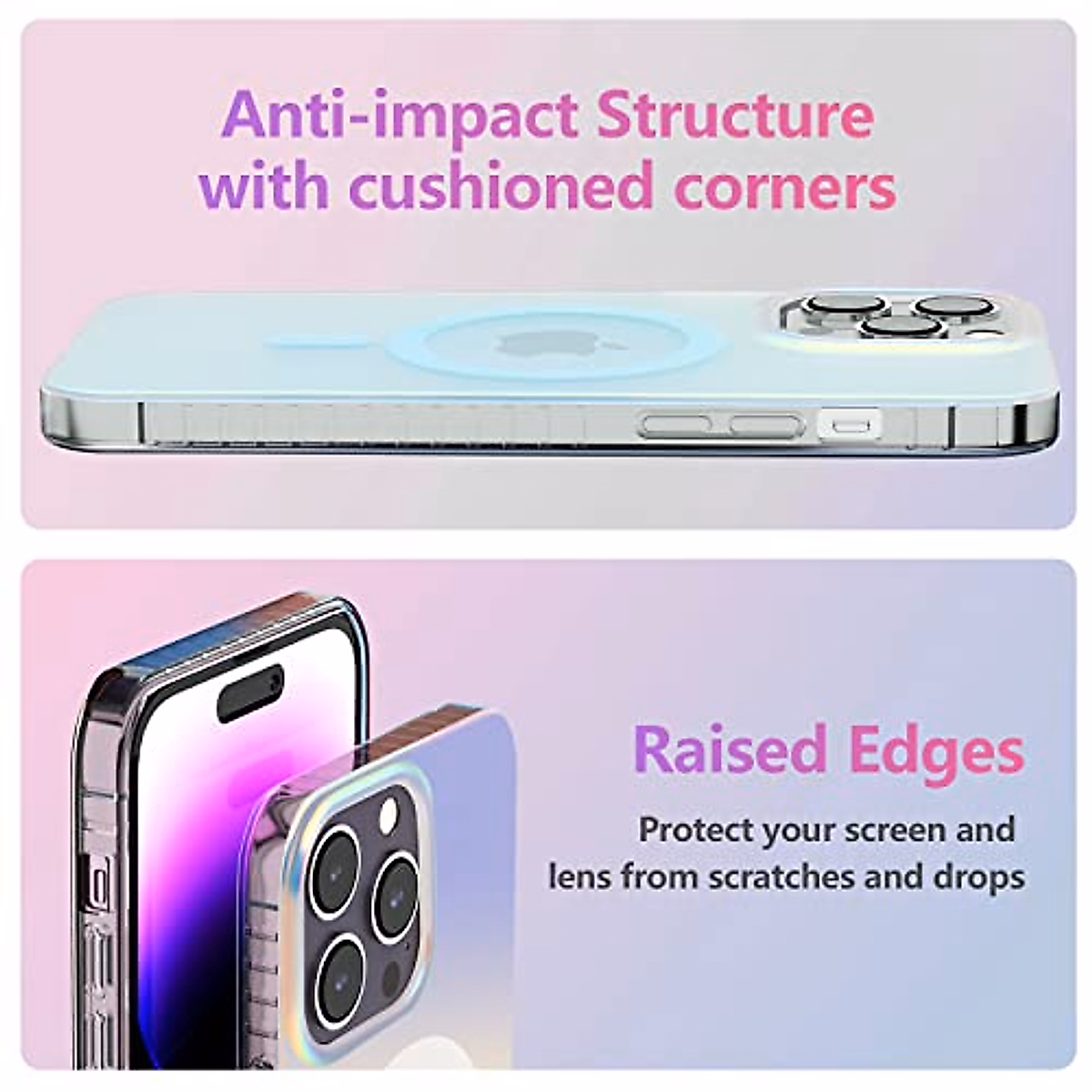 Dosanlues Strong Magnetic Iridescent Matte for iPhone 14 Pro Max Case for Women Girls, Translucent Compatible with MagSafe Slim Protective Cover 6.7inch 2022