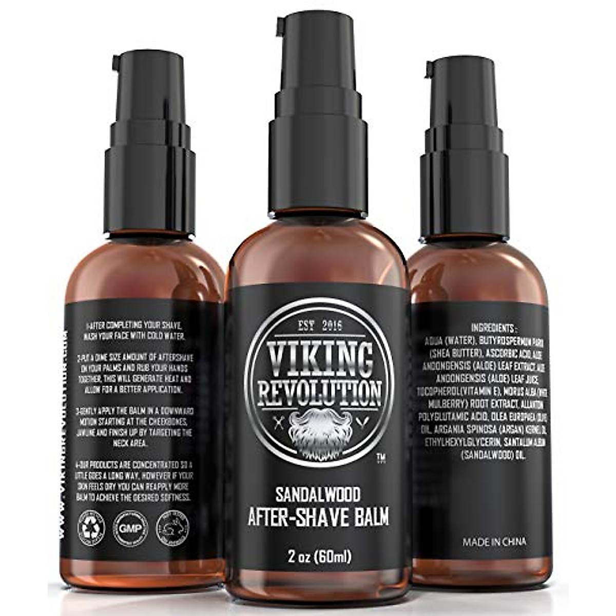 Viking Luxury After-Shave Balm - Soothes Face, Moisturizes After Shaving, Eliminates Razor Burn - Sandalwood Scent