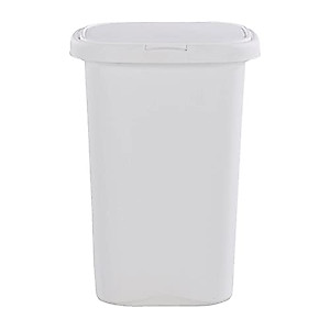 Rubbermaid 13.25 Gallon Rectangular Spring-Top Lid Kitchen Wastebasket Trash Can for Tall Trashbags, White (4-Pack)