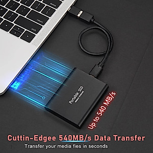 AOOF Mini Ssd Mobile Ssd, External Hard Drive Usb3.1 Type C, Portable 500gb 1tb 2tb 4tb 6tb 8tb Expansion Hard Drive, Compatible with Desktop, Laptop, Mac, Ps4 Etc. 2TB Gules