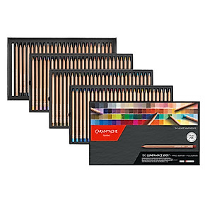 Caran d'Ache Luminance 6901 Box of 100 Individual Coloured, Artists, Colour Coded Pencils & 1 Full & 1 Pencil Blender