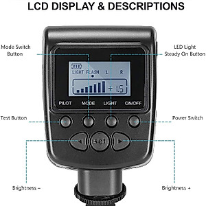 Digital Nc 48 Macro LED Ring Light & Ring Flash with LCD Display Compatible with Nikon, Canon, Sony, Panasonic, Leica, Fujifilm, Pentax & Olympus DSLR's