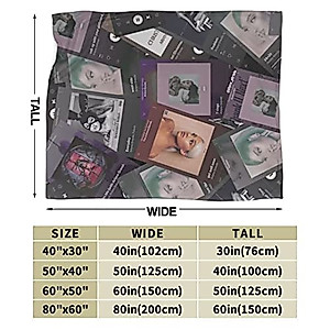 Music Album Cover Blanket Collage Ariana Grande Throw Blanket Ultra-Soft Warm Flannel Blanket for Bed Couch Sofa Bedroom Living Room Pop Singer Fans Gift 60x50 in