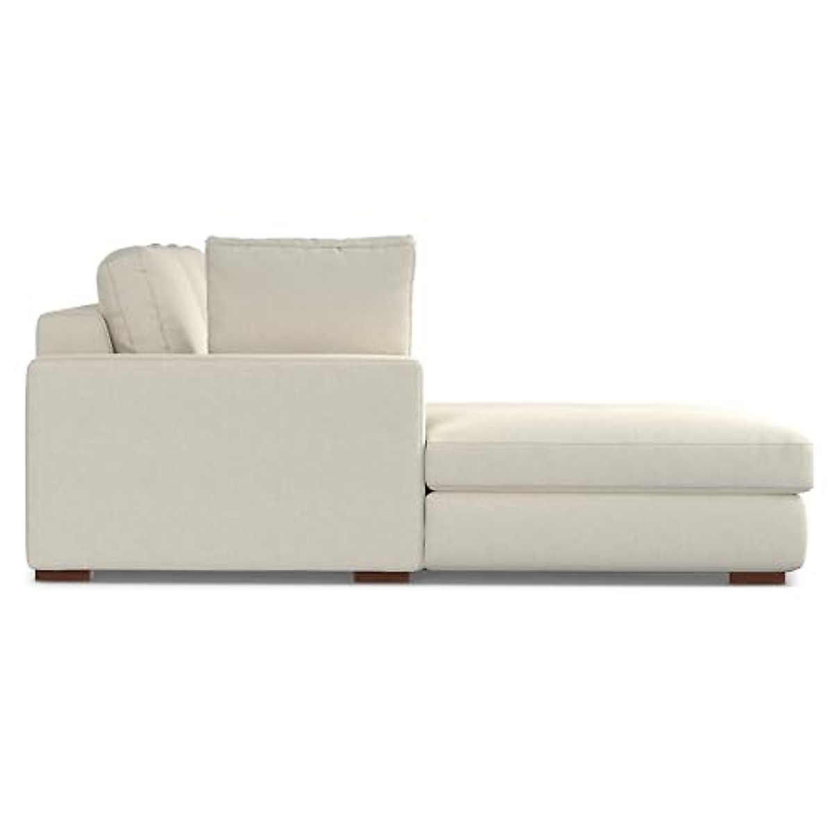SIMPLIHOME Charlie Left-Facing Sectional Sofa in 100% Recycled Polyester Tightly Woven Performance Fabric, Cream, 122-inches Wide, Handcrafted Contemporary Style L-Shaped Couch with Chaise