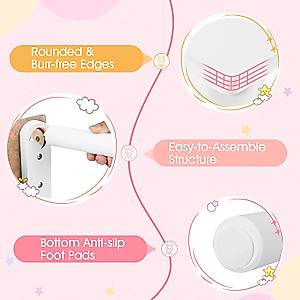 HONEY JOY Kids Table and Chair Set, Wooden Children Activity Table and 2 Chairs for Art & Craft, Storage Mesh Basket, 3-Piece Toddler Furniture Set for Daycare & Playroom, Gift for Boys Girls (White)