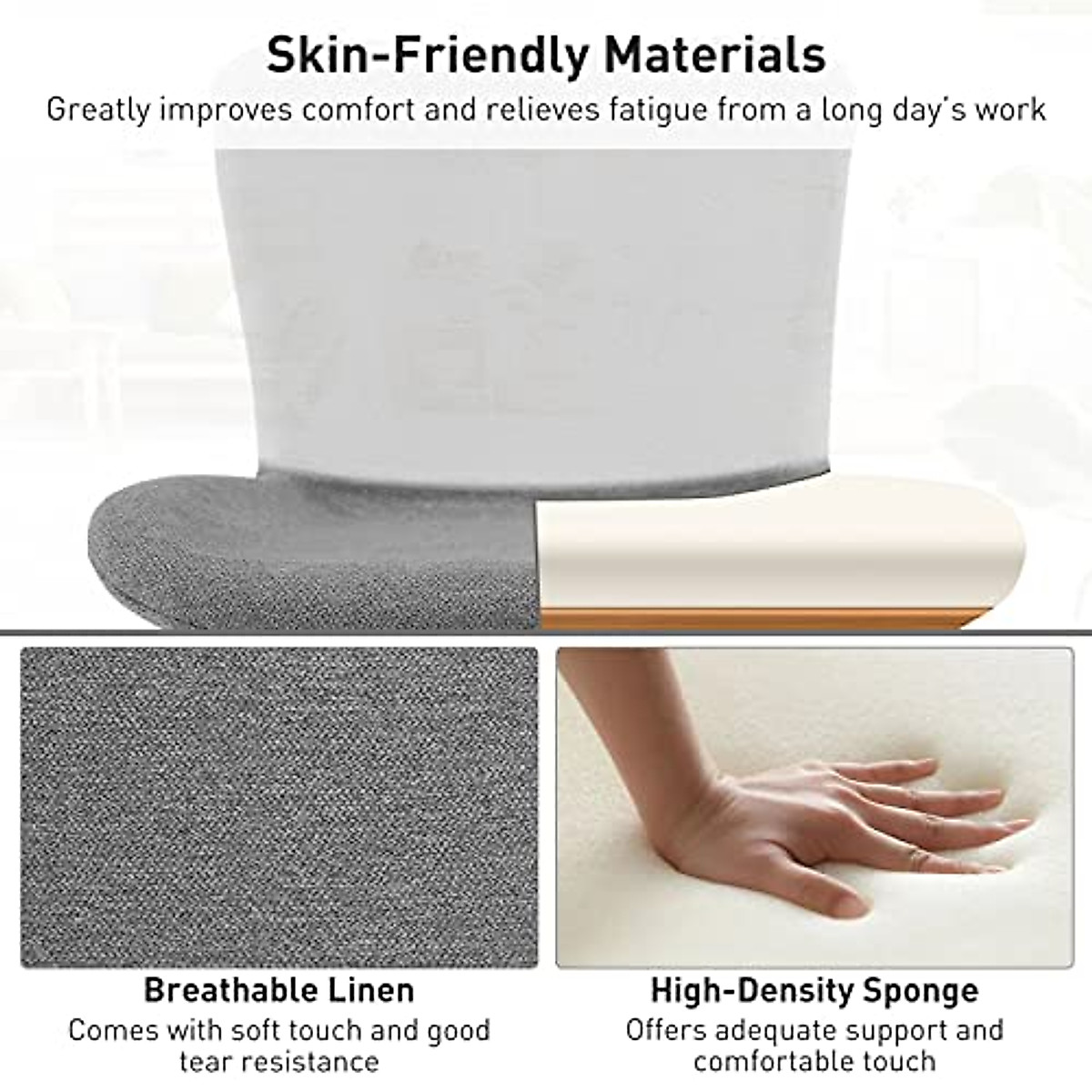 Giantex Home Office Chair with Wheels, Mid-Back Swivel Computer Chair Rolling Adjustable Linen Leisure Chair for Living Room, Bedroom & Meeting Room, Ergonomic Armless Task Chair (Gray)