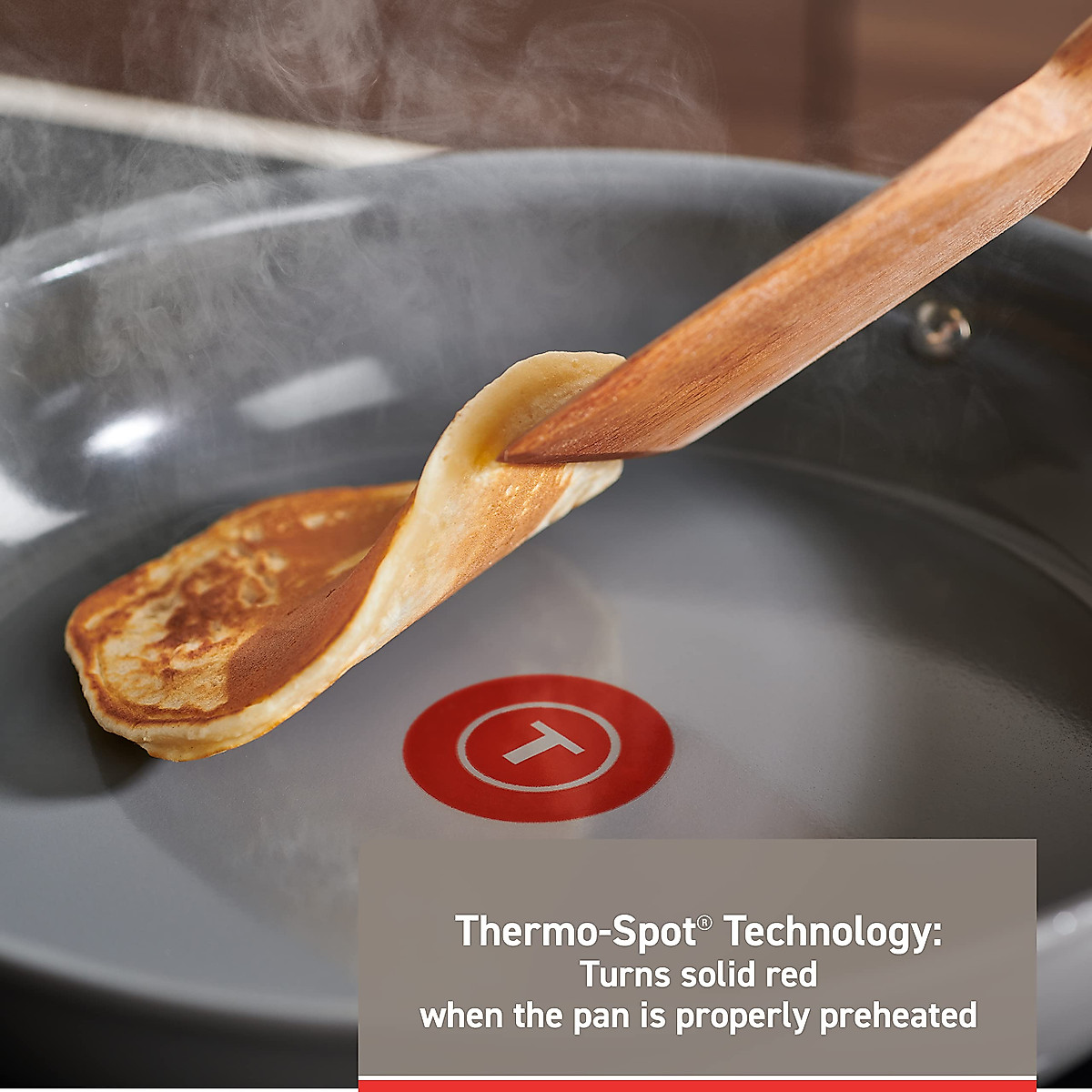 T-fal Ceramic Excellence Reserve, Ceramic Non Stick Universal Pan w/ Glass Lid 5.5 Quart, Induction Oven Broiler Safe 500F, Healthy Cooking, Easy Cleaning, Heat Indicator, Cookware, Pots and Pans Grey