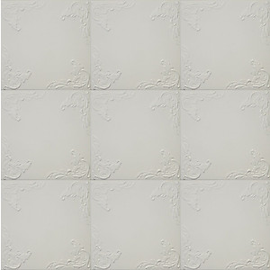Euro-Deco Ceilings, Inc. Decorative Styrofoam Glue Up Ceiling Tile R101W 20 x 20 Tin Look White