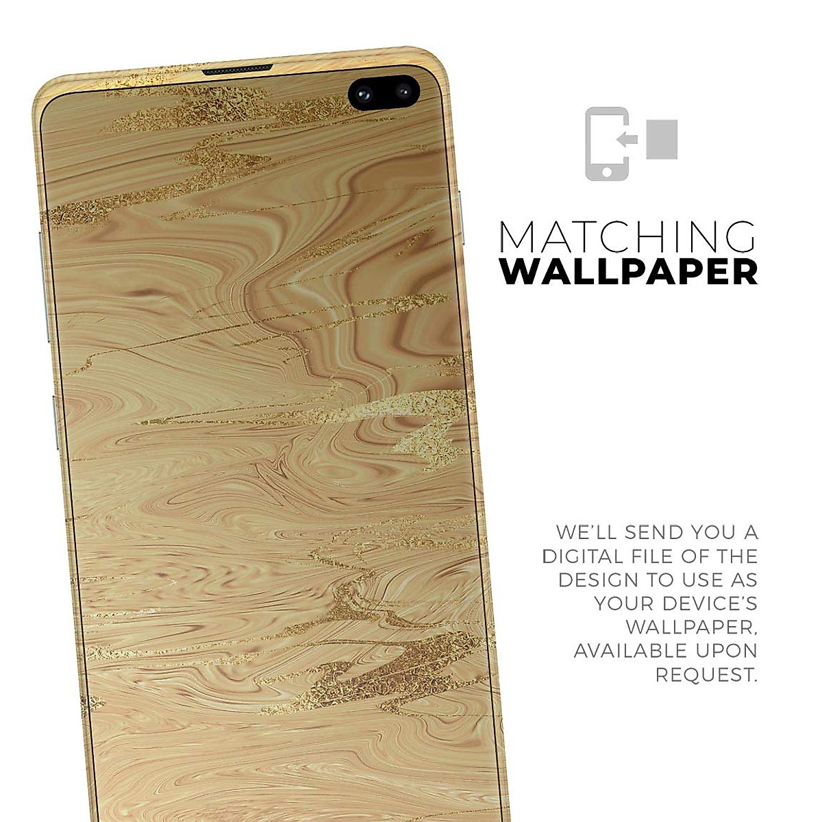 DesignSkinz Molten Gold Digital Foil Swirl V3 Protective Vinyl Decal Wrap Skin Cover Compatible with The Samsung Galaxy S20 (Screen Trim & Back Glass Skin)