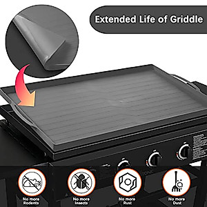 Fatyehx 28 inch Griddle Silicone Mat, Heavy Duty Food Grade Grill Mat cover For 28" Blackstone, Grilling Top Covers Griddle Accessories Outdoor Protector, Handy Waterproof Griddle Preserves.
