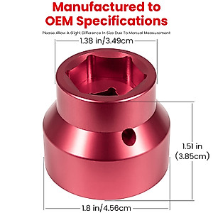 Fuel Filter/Oil Filter Socket 24mm / 36mm Reversible Fuel Filter Cap Remover and Installer Assistant for 2003-2010 6.0L / 6.4L Ford Powerstroke Diesel (Red)