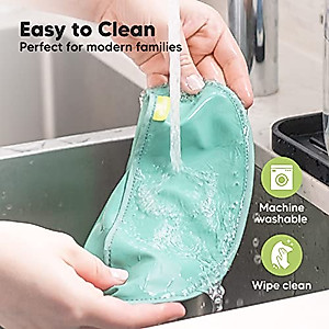 3-Pack Waterproof Baby Bibs for Eating - Lightweight Baby Bib with Food Catcher, Mess Proof Toddler Bibs, Waterproof Bibs for Baby Boys, Baby Girls, Feeding Bibs, Drool Bibs, Baby Food Bibs (Basics)